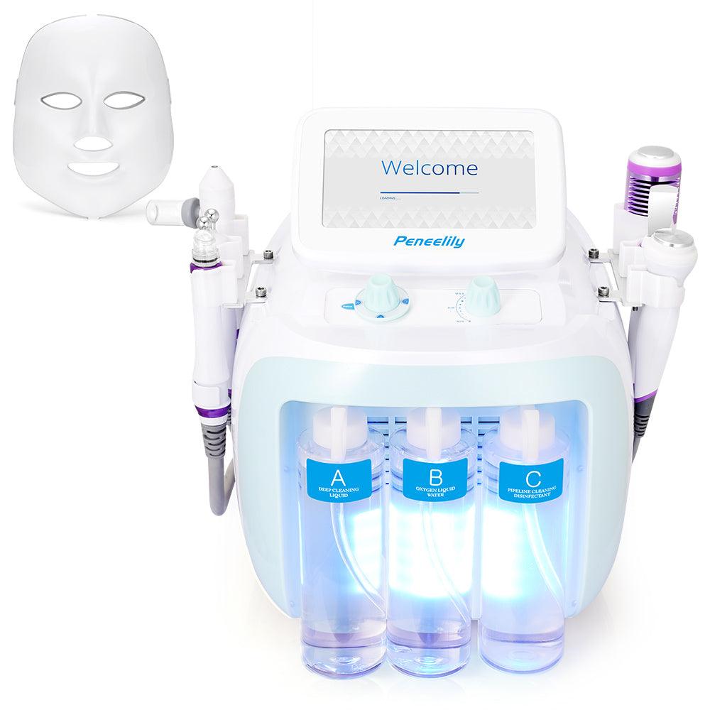 7-in-1 Hydrafacial Therapy Machine with R-F and LED Mask